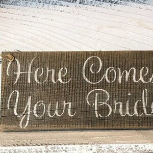 Here Comes Your Bride Sign Wedding Wall Art Wedding Sign Ceremony Wall ...