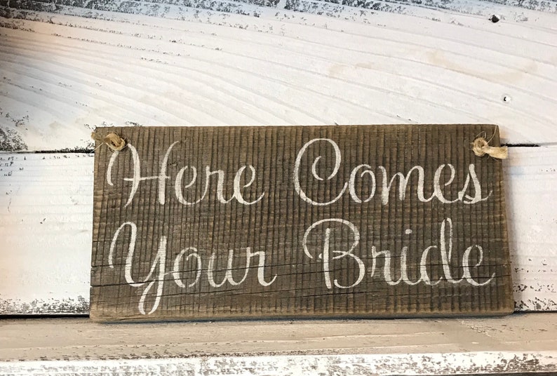 Here Comes Your Bride Sign Wedding Wall Art Wedding Sign - Etsy