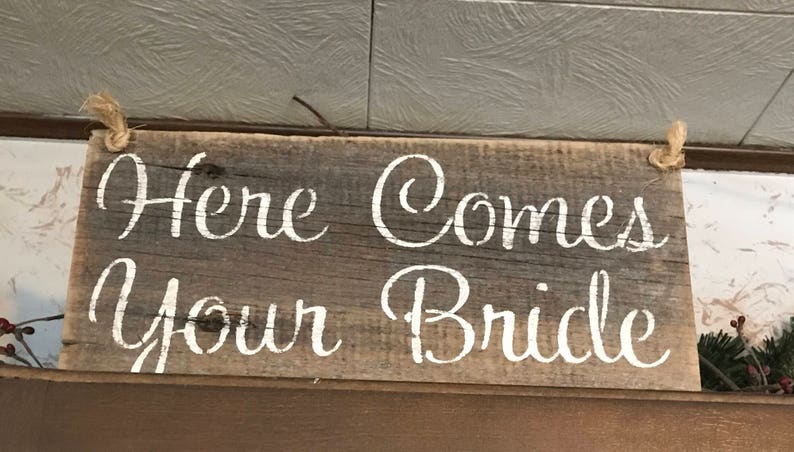 Here Comes Your Bride Sign Wedding Wall Art Wedding Sign - Etsy