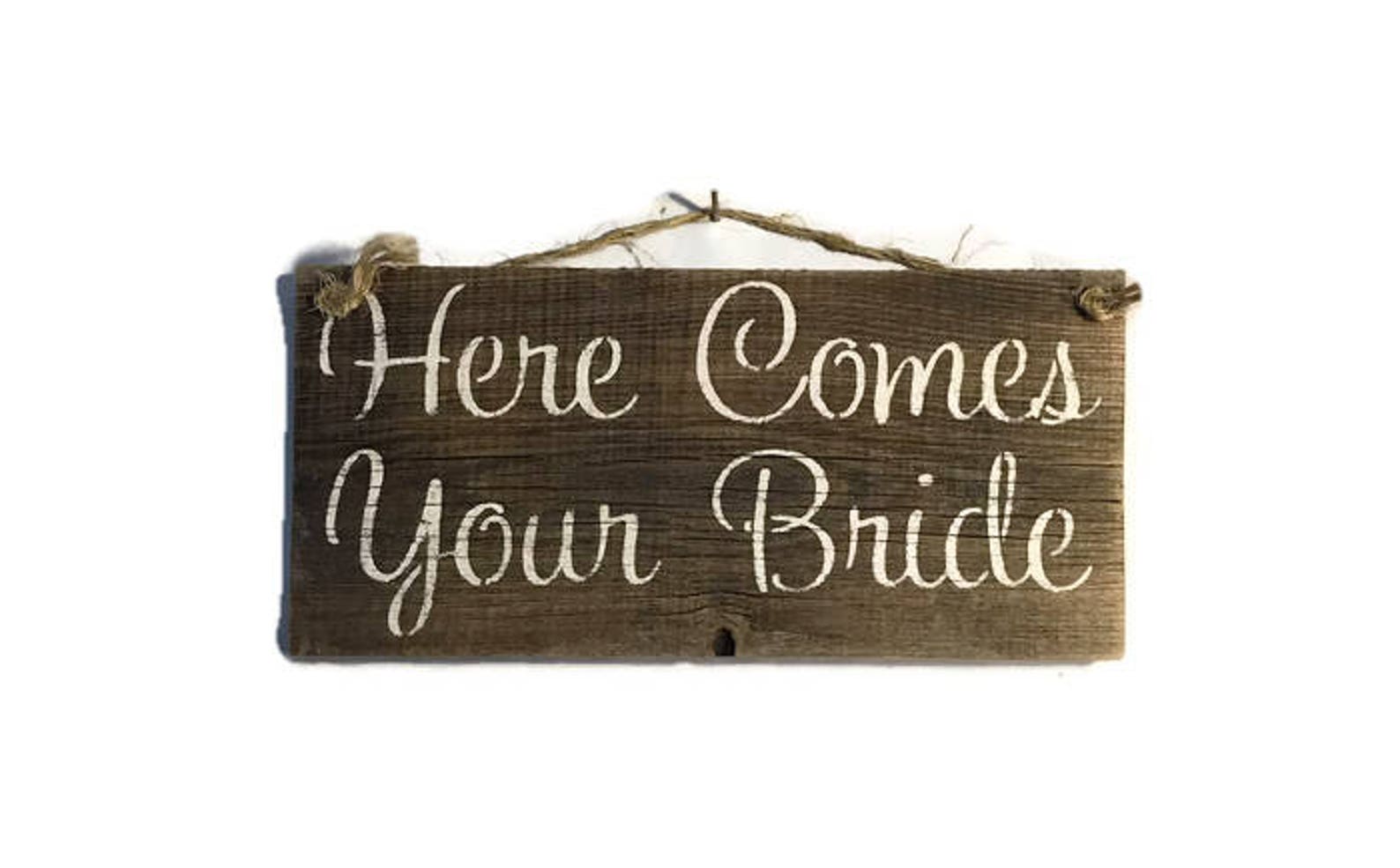 Here Comes Your Bride Sign Wedding Wall Art Wedding Sign | Etsy
