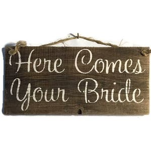 Here Comes Your Bride Sign Wedding Wall Art Wedding Sign Ceremony Wall ...