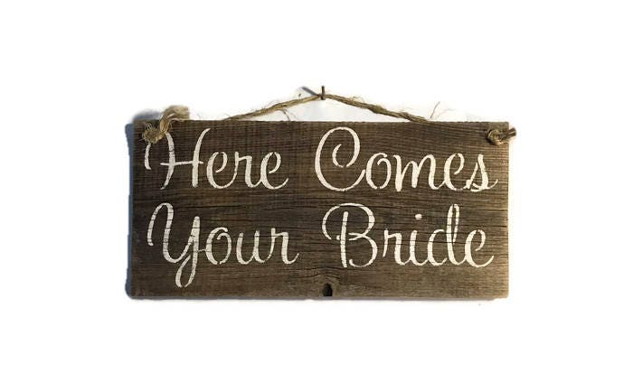 Here Comes Your Bride Sign Wedding Wall Art Wedding Sign | Etsy