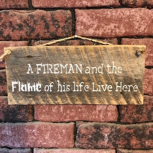 Fireman Gift Fireman Wedding Gifts Barn Wood Sign Firemen Gift ...