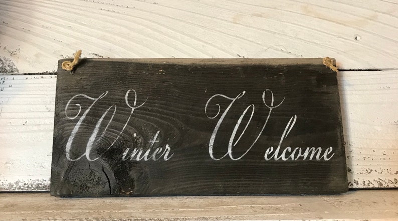 Winter Welcome Sign Winter Sign Welcome Wall Decor - Etsy