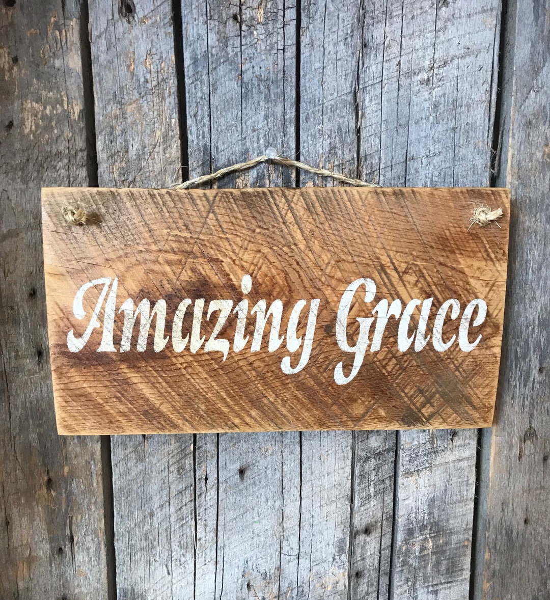 Amazing Grace Sign Hymn Wall Art Song Lyric Gifts Home Wall Decor Barn ...