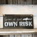 Swimming Pool Sign Swim at Your Own Risk Beware of Shark - Etsy