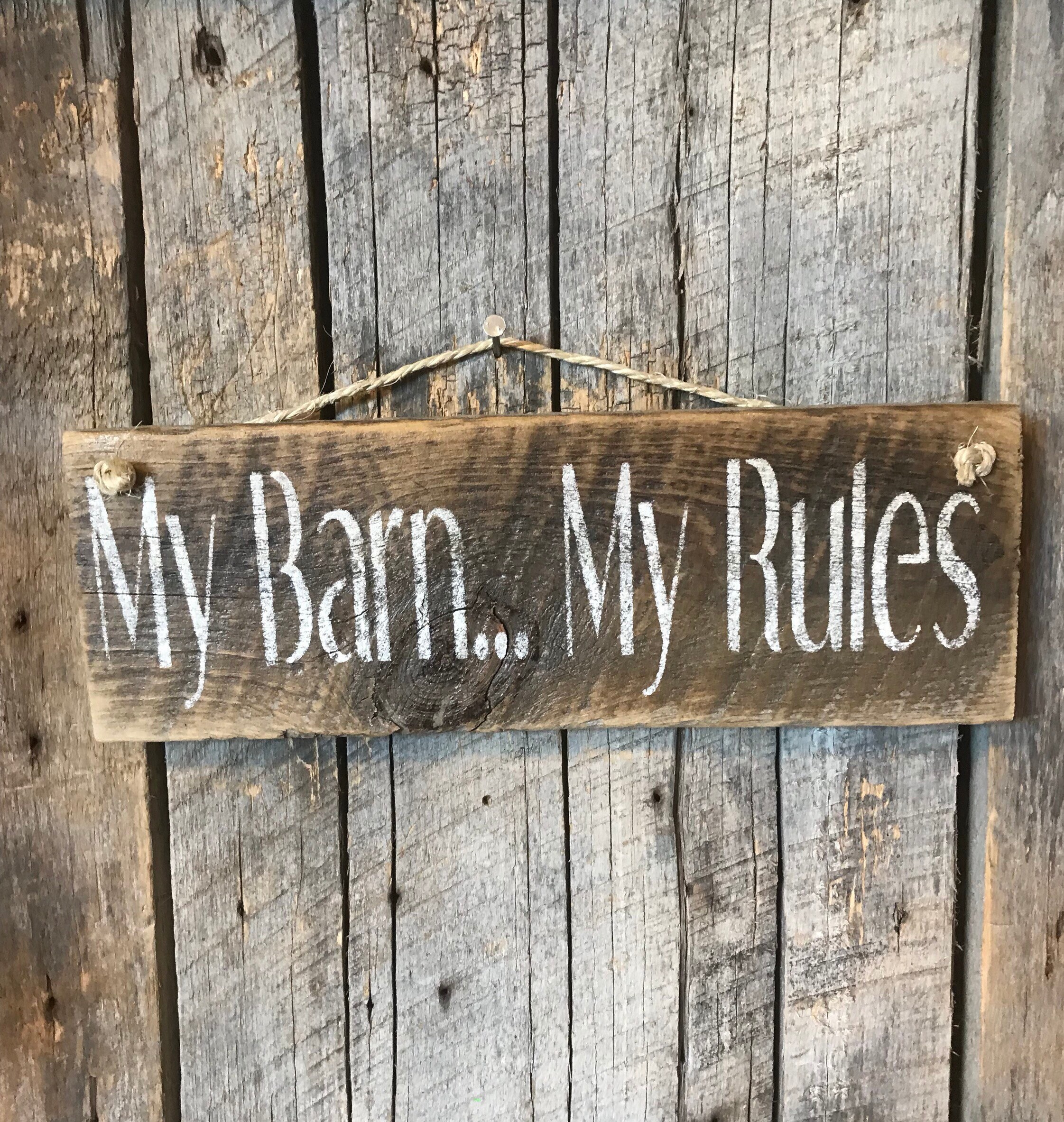 My Barn My Rules Pallet Wood Sign Horse Stable Plaque | Etsy