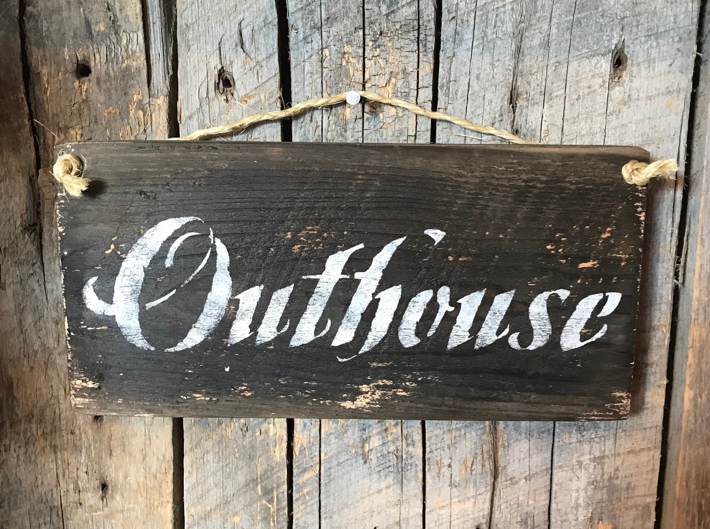 Outhouse Sign Bathroom Wall Decor Outhouse Bathroom Barn | Etsy