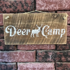 Deer Camp Sign Hunting Camp Sign Deer Hunter Gift Barn Wood Sign ...