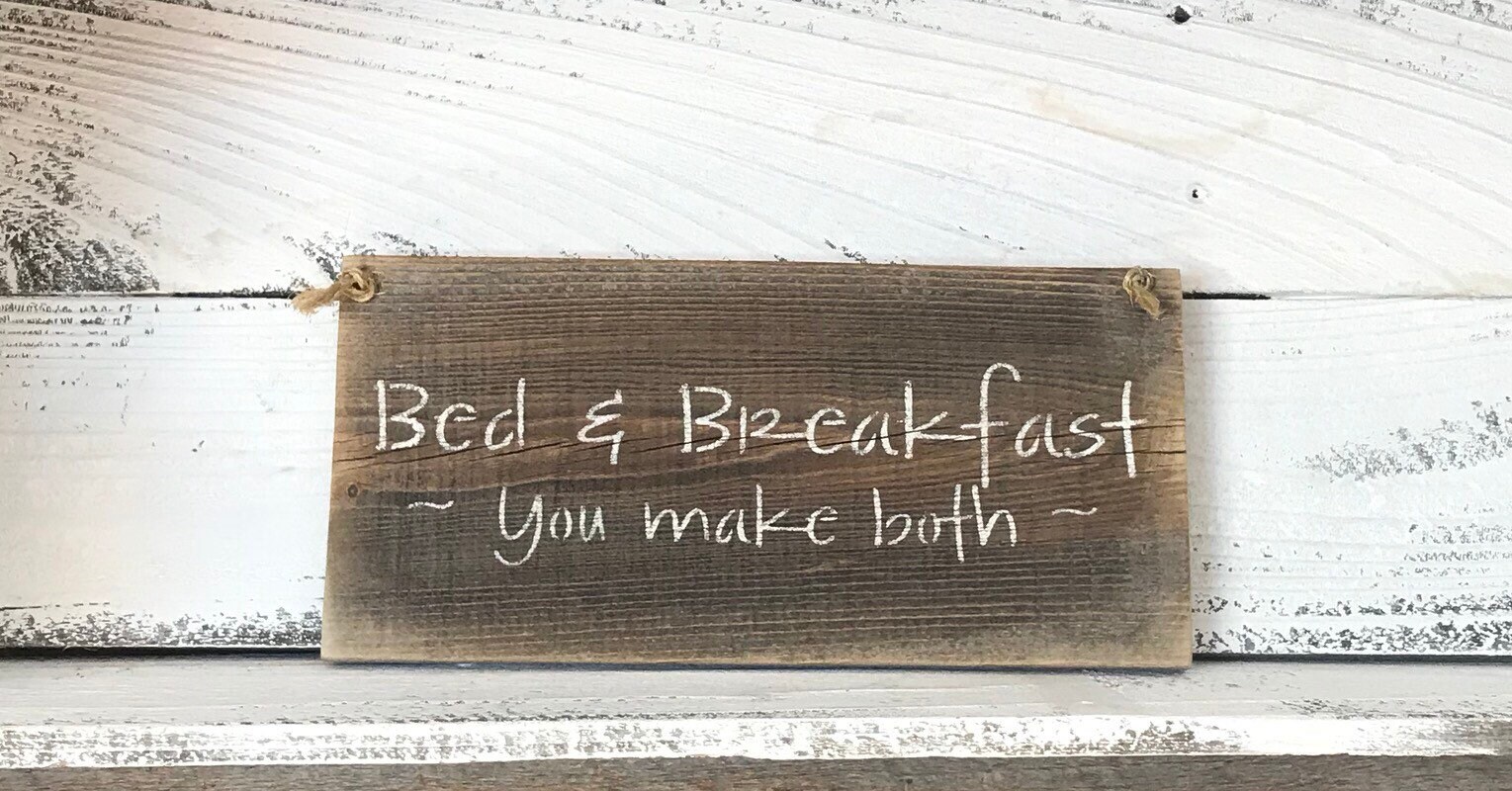 Bed and Breakfast Sign Funny Bedroom Signs Breakfast Bar | Etsy