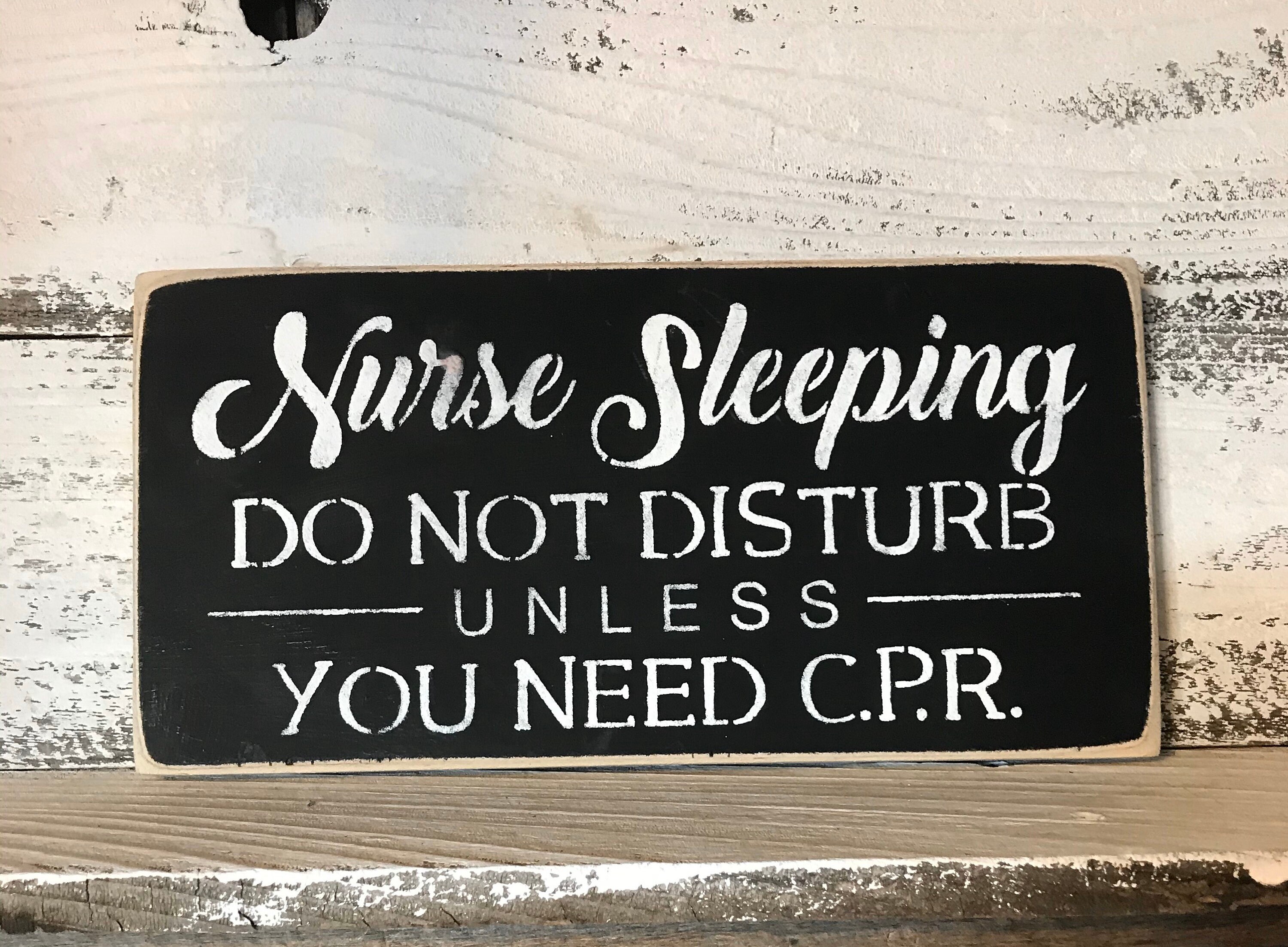 Nurse Sleeping Sign Funny Nursing Student Gift Nurse Wall | Etsy