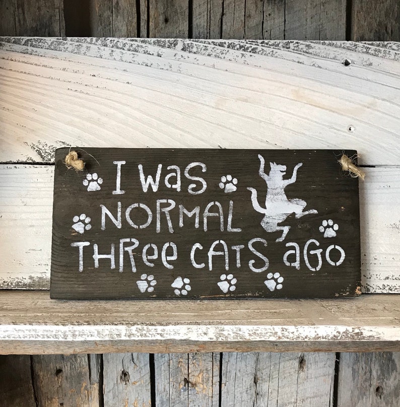I Was Normal Three Cats Ago Sign Cat Sign Crazy Cat Lady - Etsy