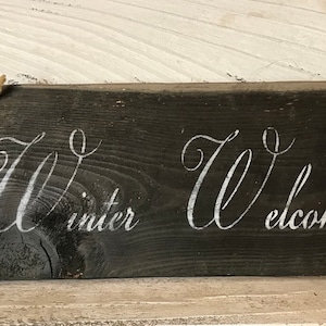 Winter Welcome Sign Winter Sign Welcome Wall Decor - Etsy