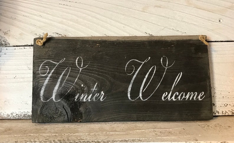 Winter Welcome Sign Winter Sign Welcome Wall Decor - Etsy