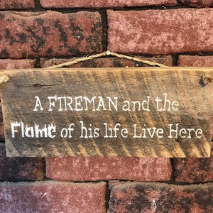 Fireman Gift Fireman Wedding Gifts Barn Wood Sign Firemen Gift ...