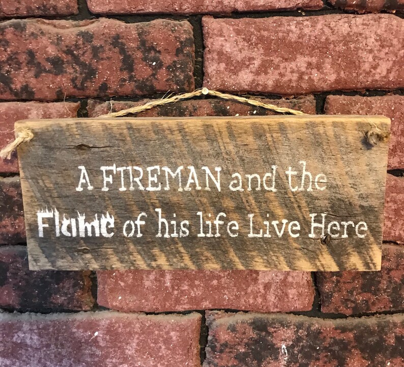 Fireman Gift Fireman Wedding Gifts Barn Wood Sign - Etsy