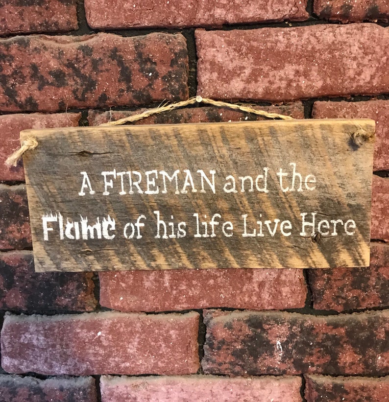 Fireman Gift Fireman Wedding Gifts Barn Wood Sign - Etsy