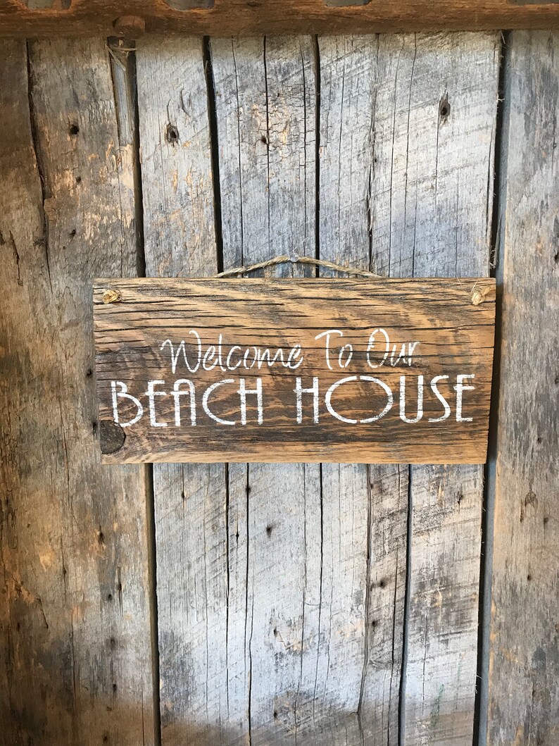 Welcome to Our Beach House Sign Barn Wood Sign Coastal - Etsy