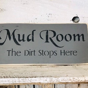 Mudroom Sign Mud Room Decor Painted Plaque Housewarming Present ...