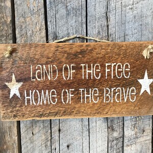 Land of the Free Home of the Brave Sign Veterans Day Gift - Etsy