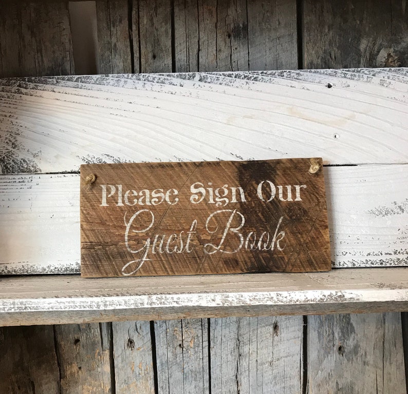 Please Sign Our Guest Book Sign Guestbook Sign Barn Wood - Etsy