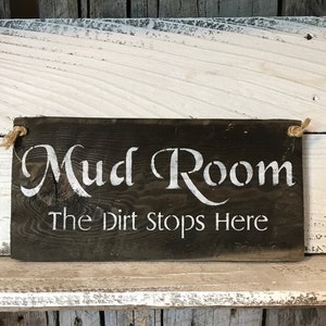 Mud Room Sign the Dirt Stops Here Barn Wood Sign Rustic Wall Decor ...