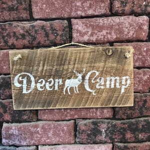 Deer Camp Sign Hunting Camp Sign Deer Hunter Gift Barn Wood Sign ...