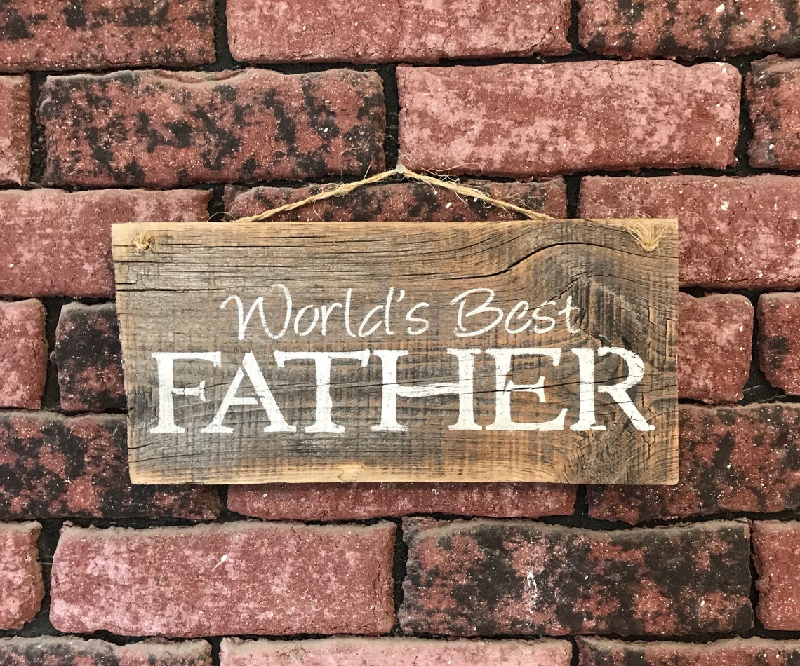 Dad Sign World's Best Father Sign Gift for Dad Barn - Etsy