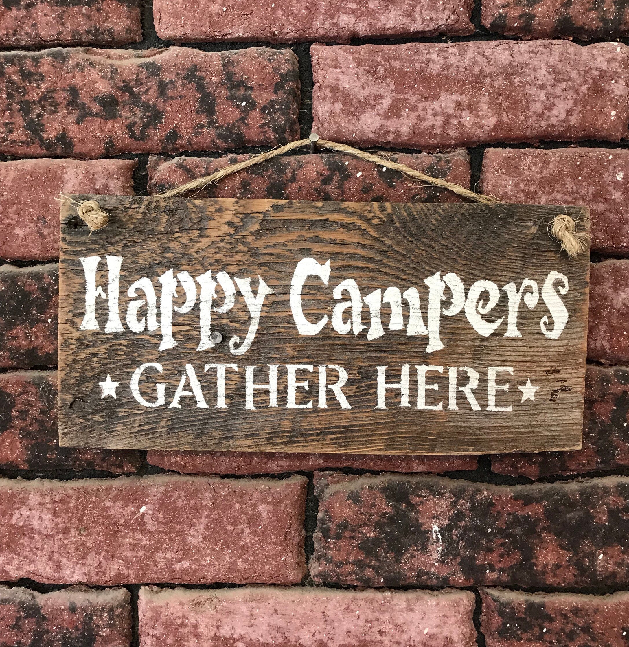 Happy Campers Sign Camping Signs Camp Decor Camp Gifts | Etsy