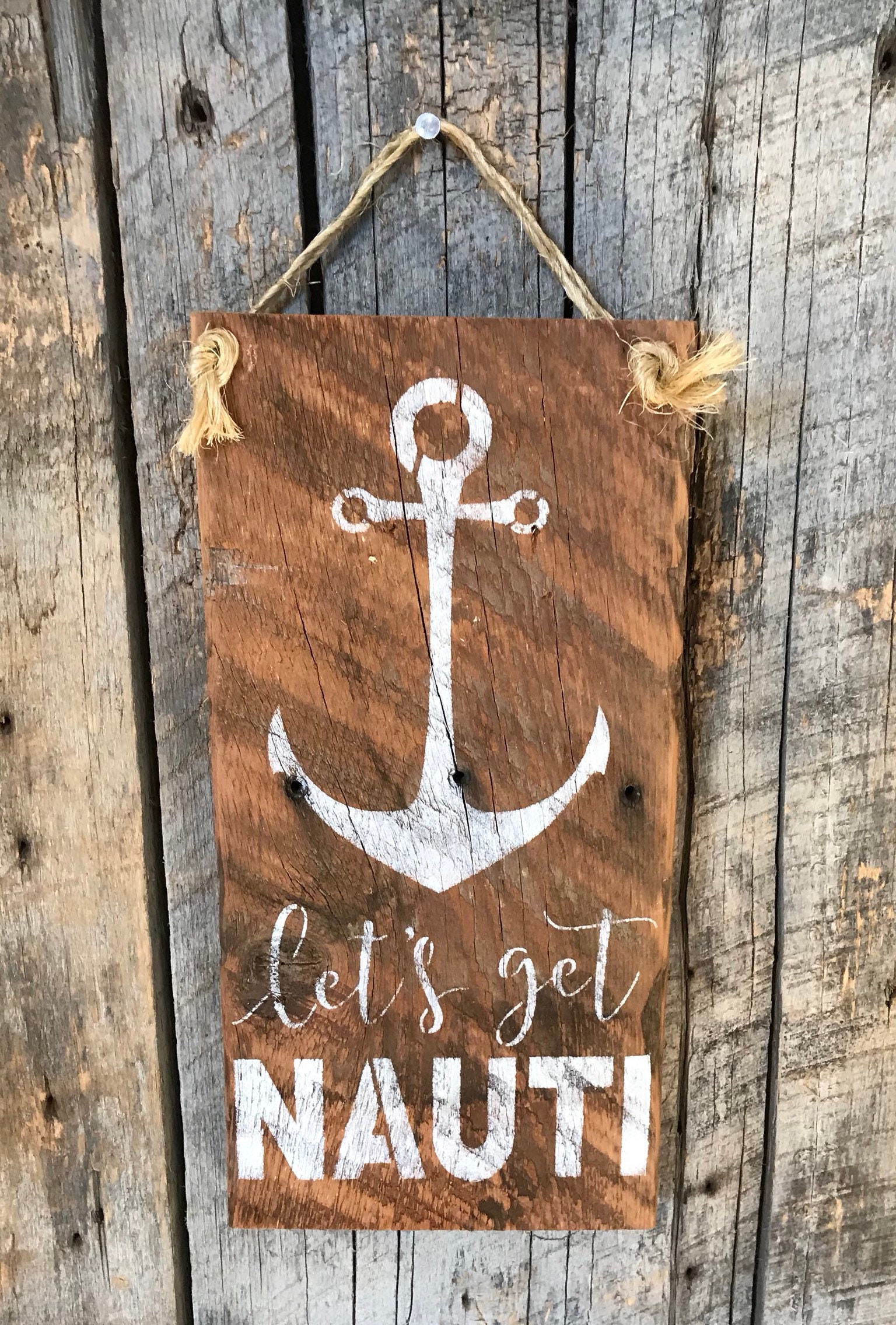 Let's Get Nauti Sign Barn Wood Sign Nautical Wall - Etsy.de