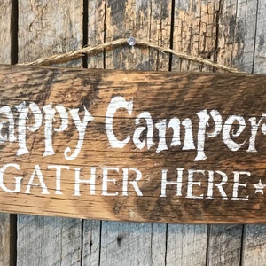 Happy Campers Sign Camping Signs Camp Decor Camp Gifts Camping Wall Art ...