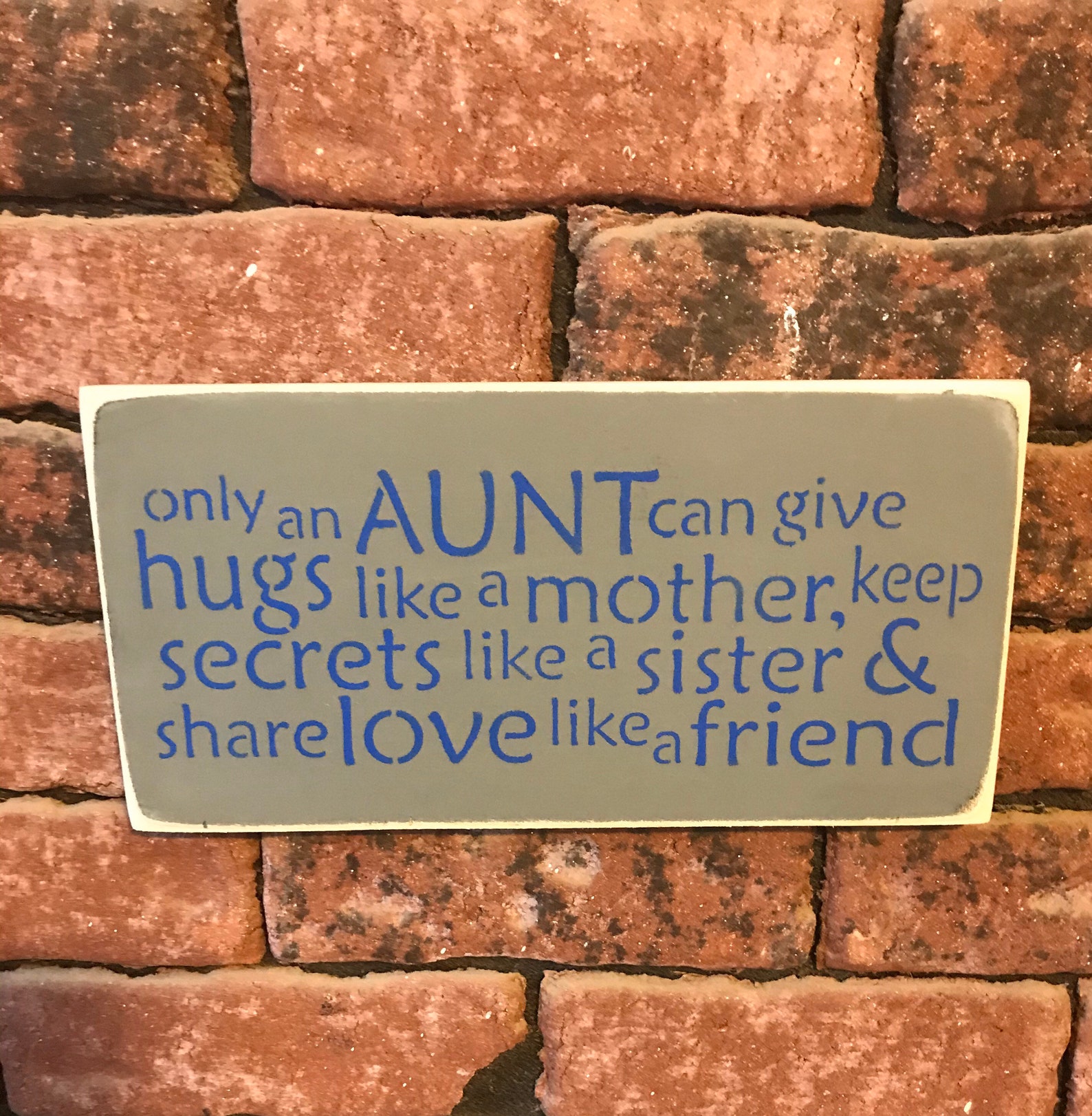 Only an Aunt Sign Aunt Gift Saying Wall Art Home Wall | Etsy