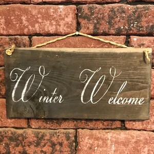 Winter Welcome Sign Winter Sign Welcome Wall Decor - Etsy