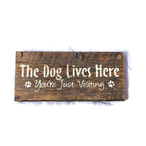 Dog Lives Here Sign Sign for Guests Pet Lovers Gift Dog Owner Gift Gift ...