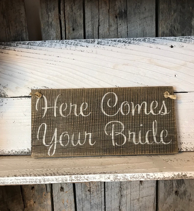 Here Comes Your Bride Sign Wedding Wall Art Wedding Sign - Etsy