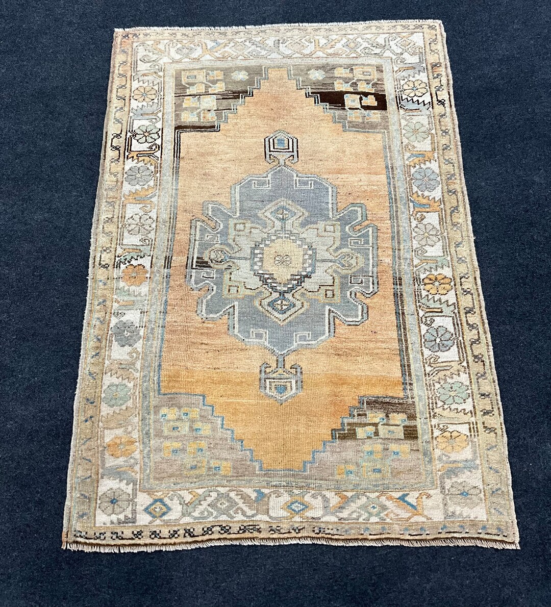 Turkish Area Rug, Multi Color Antique Geometric Design Rugs Farmhouse ...