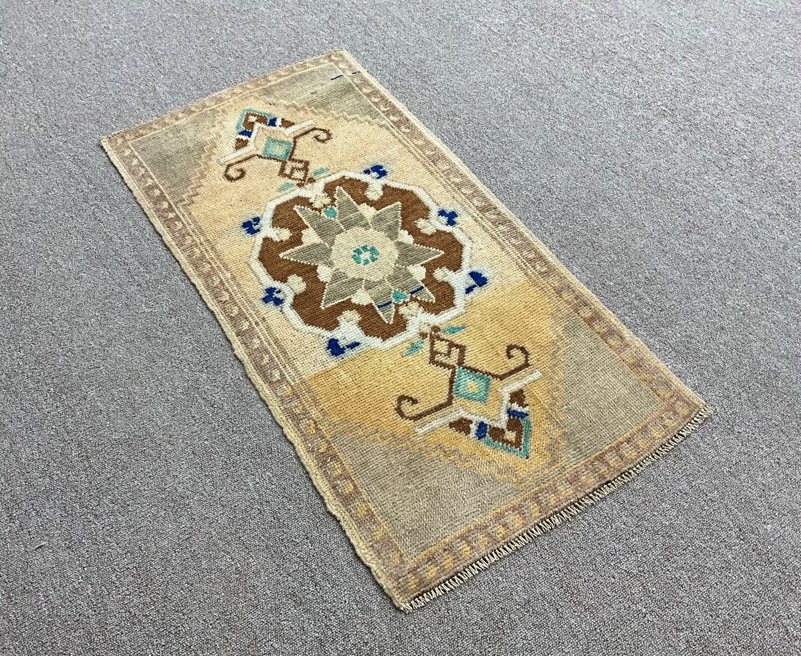 2x3 Turkish Rug 2x3 Vintage Oushak Geometric Area Rugs 2x3 - Etsy