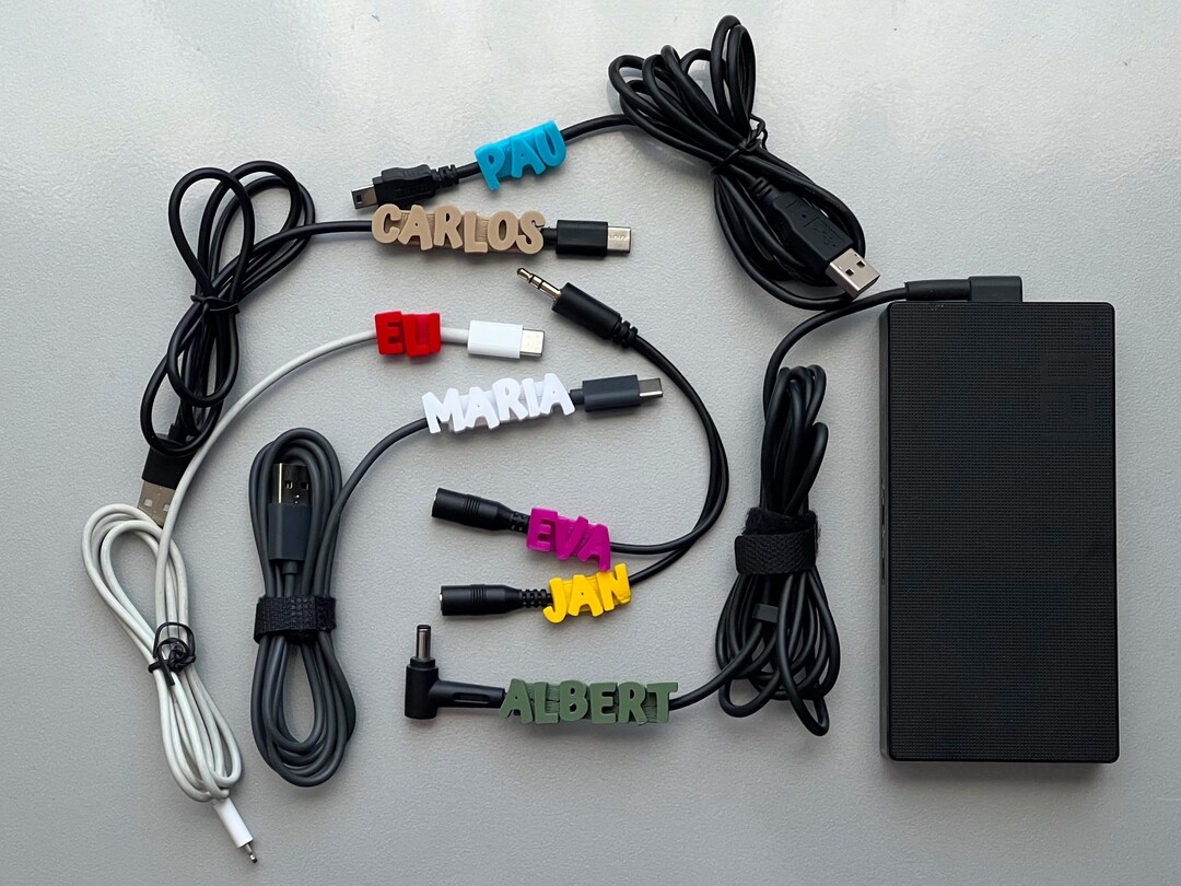 Personalized 3D Cable Organizer With Name and Colors to Keep Cables ...