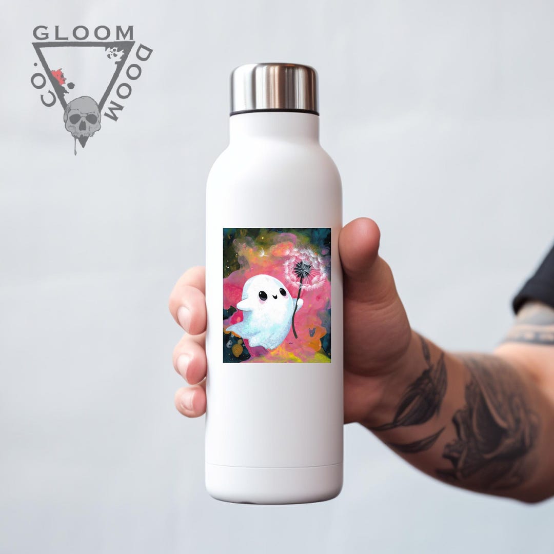 Happy Ghost Sticker, Vinyl Sticker for Water Bottles, Laptops, Planners ...