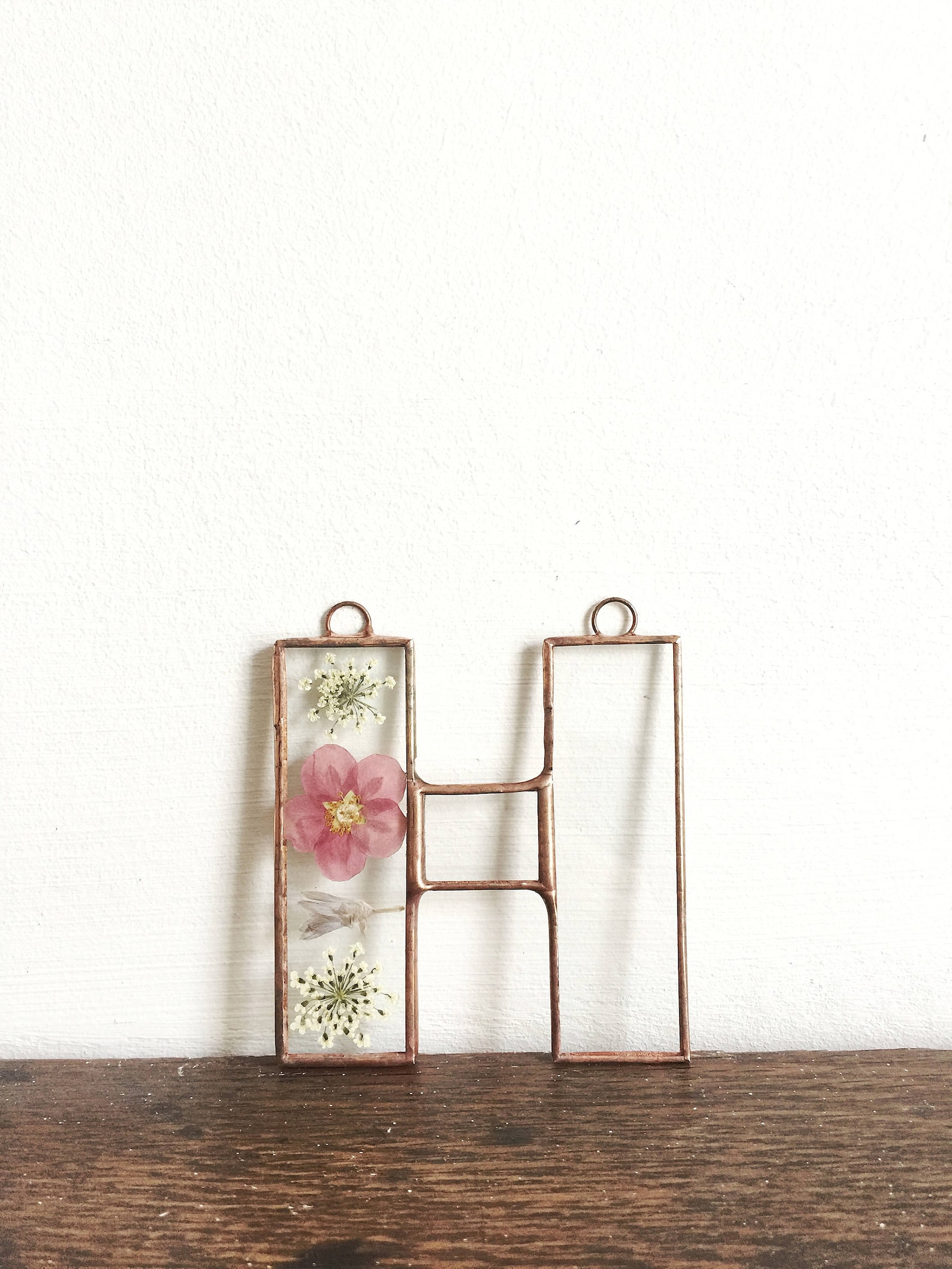 Personalised Stained Glass Pressed Flowers Initial Frame | Etsy