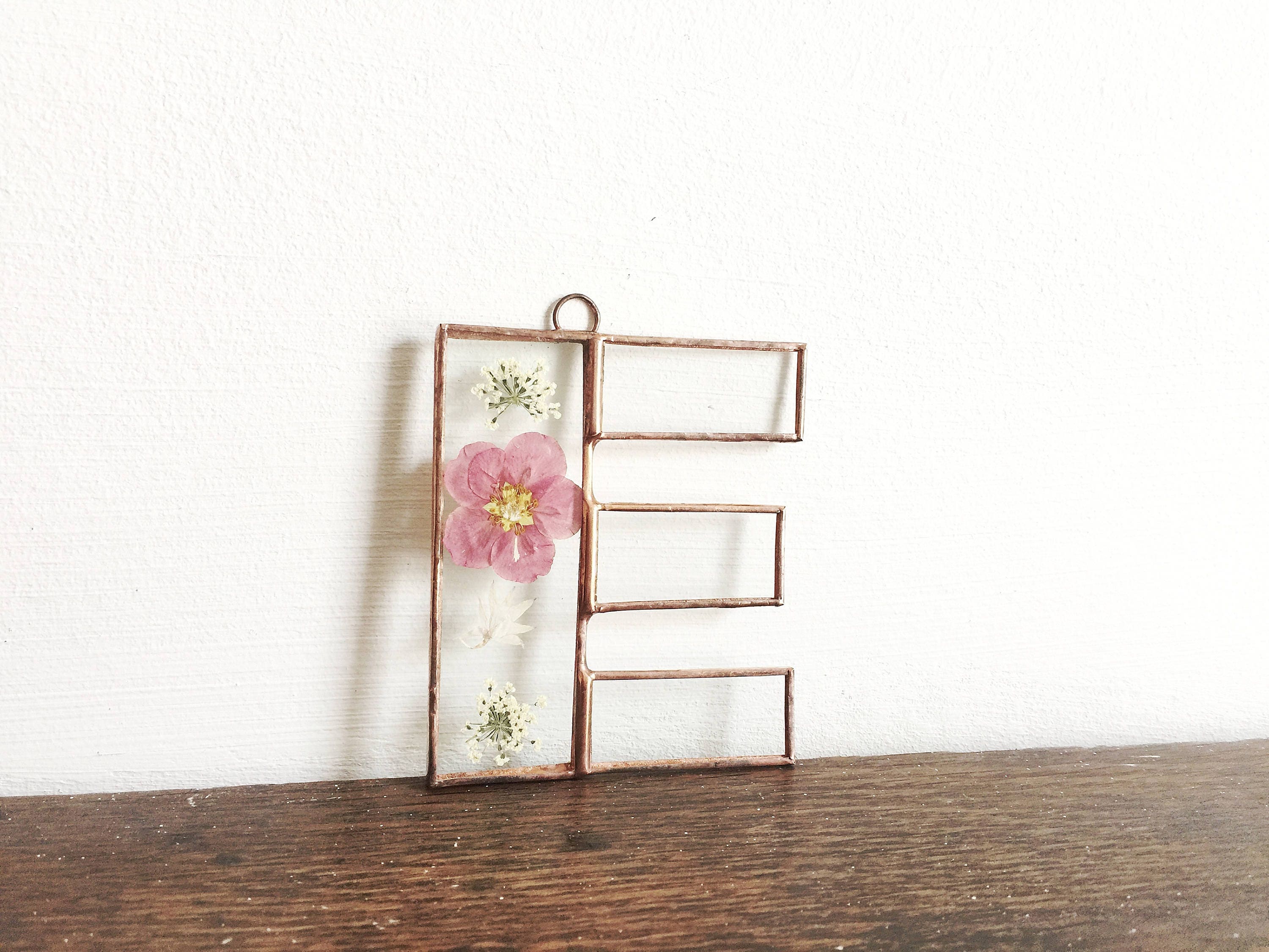 Personalised Stained Glass Pressed Flowers Initial Frame | Etsy