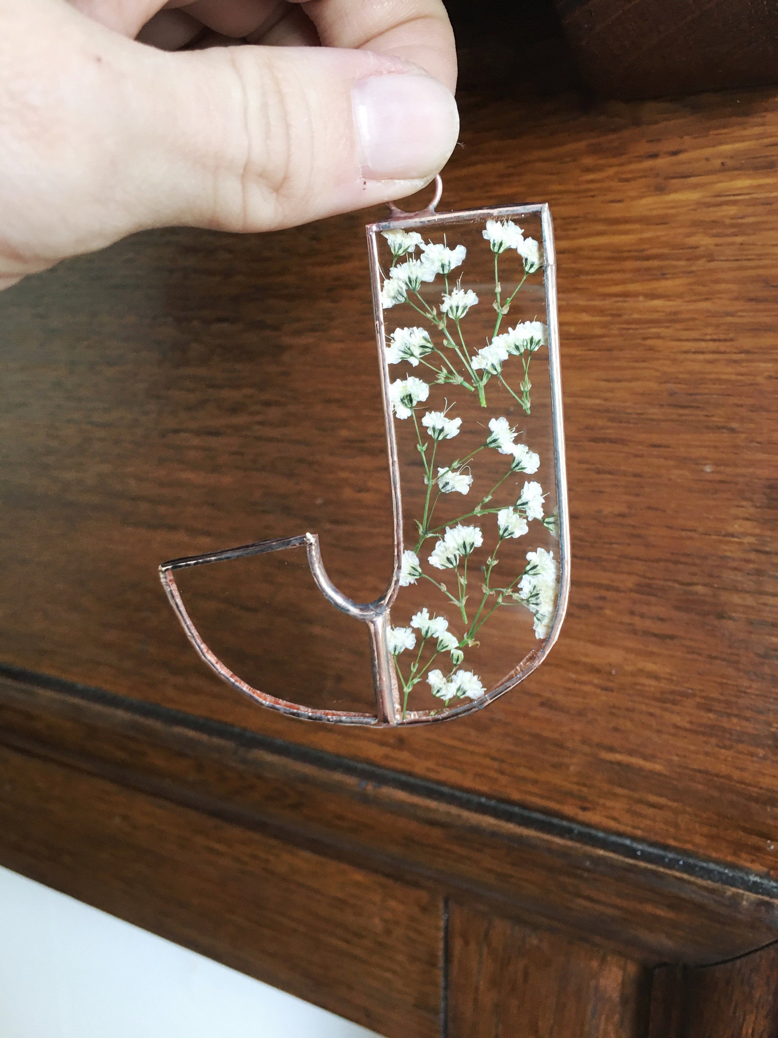 Personalised Stained Glass Pressed Flowers Initial Frame | Etsy