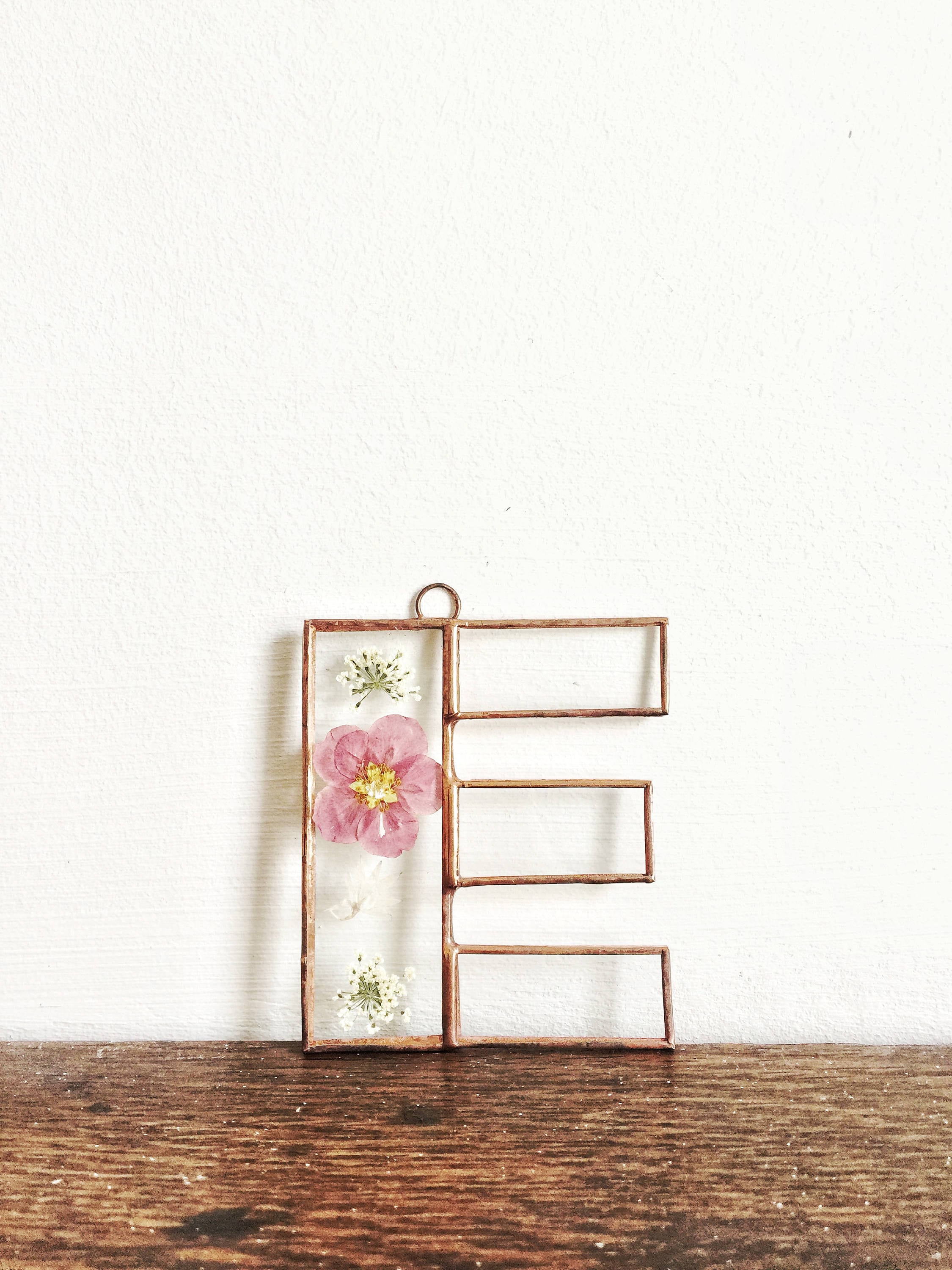 Personalised Stained Glass Pressed Flowers Initial Frame | Etsy