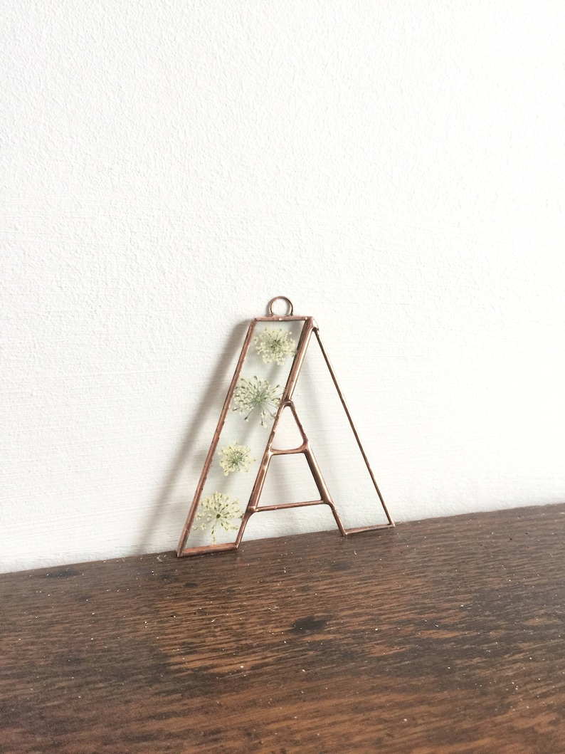 Personalised Stained Glass Pressed Flowers Initial Frame - Etsy UK