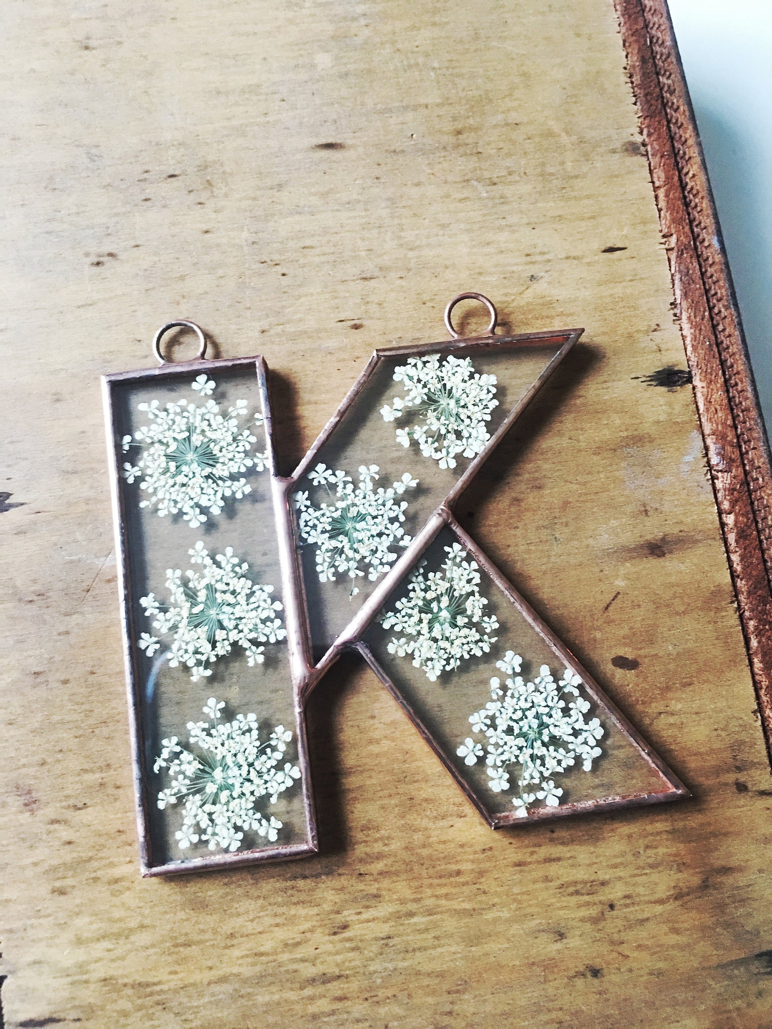 Personalised Stained Glass Pressed Flowers Initial Frame - Etsy