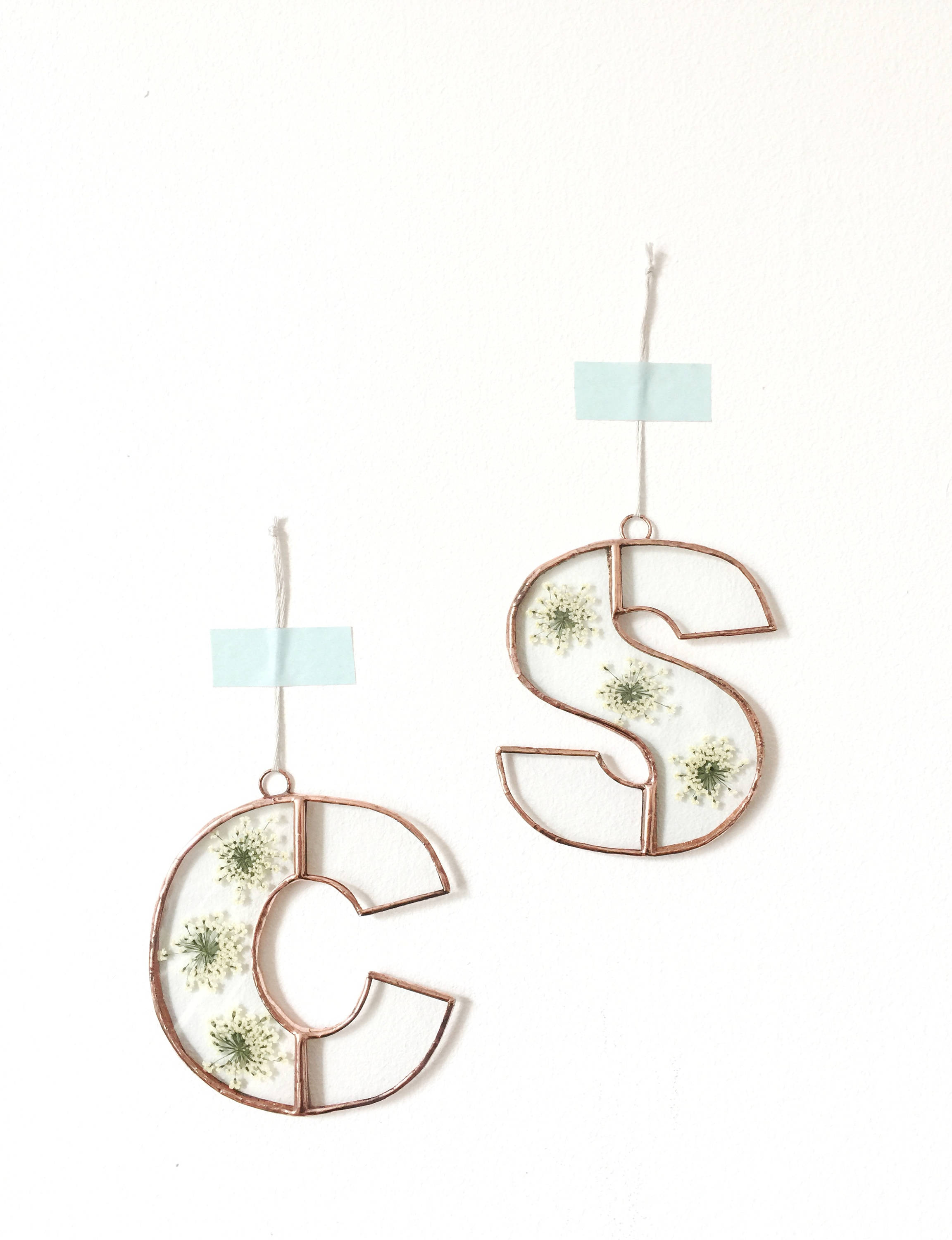 Personalised Stained Glass Pressed Flowers Initial Frame - Etsy