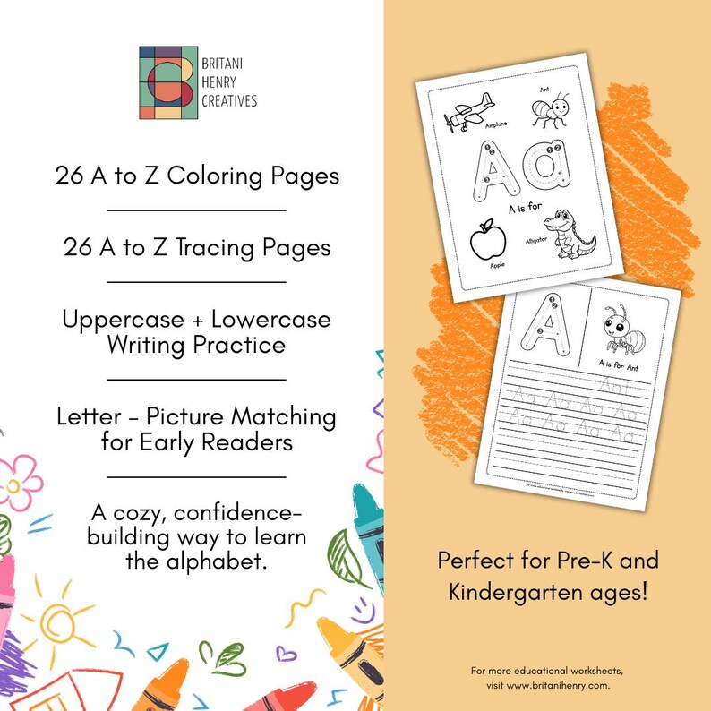 ABC Tracing & Coloring Pages | Uppercase and Lowercase Letters | Early ...