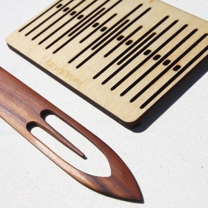 5 Pattern Double Slotted Rigid Heddle With Plum Shuttle, Backstrap ...