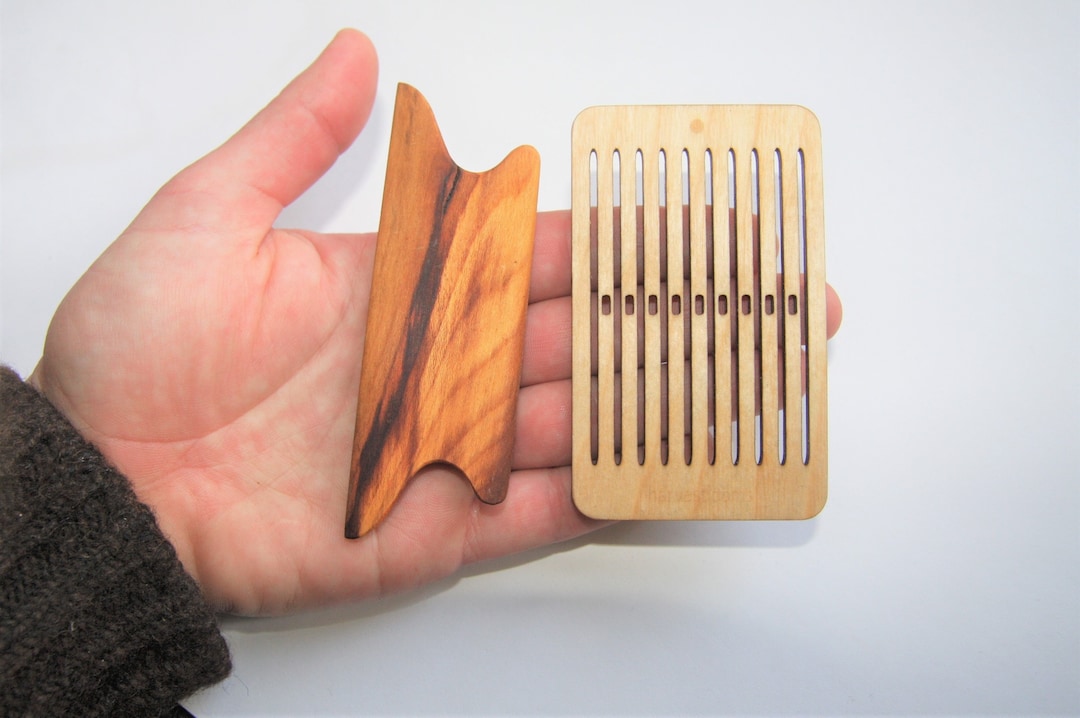 Small 10 Dpi Heddle With Plum Shuttle, Backstrap Weaving, Rigid Heddle ...