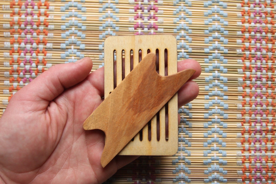 Small Loom With Beveled Shuttle, Hardwood, Little Loom, Backstrap Loom ...